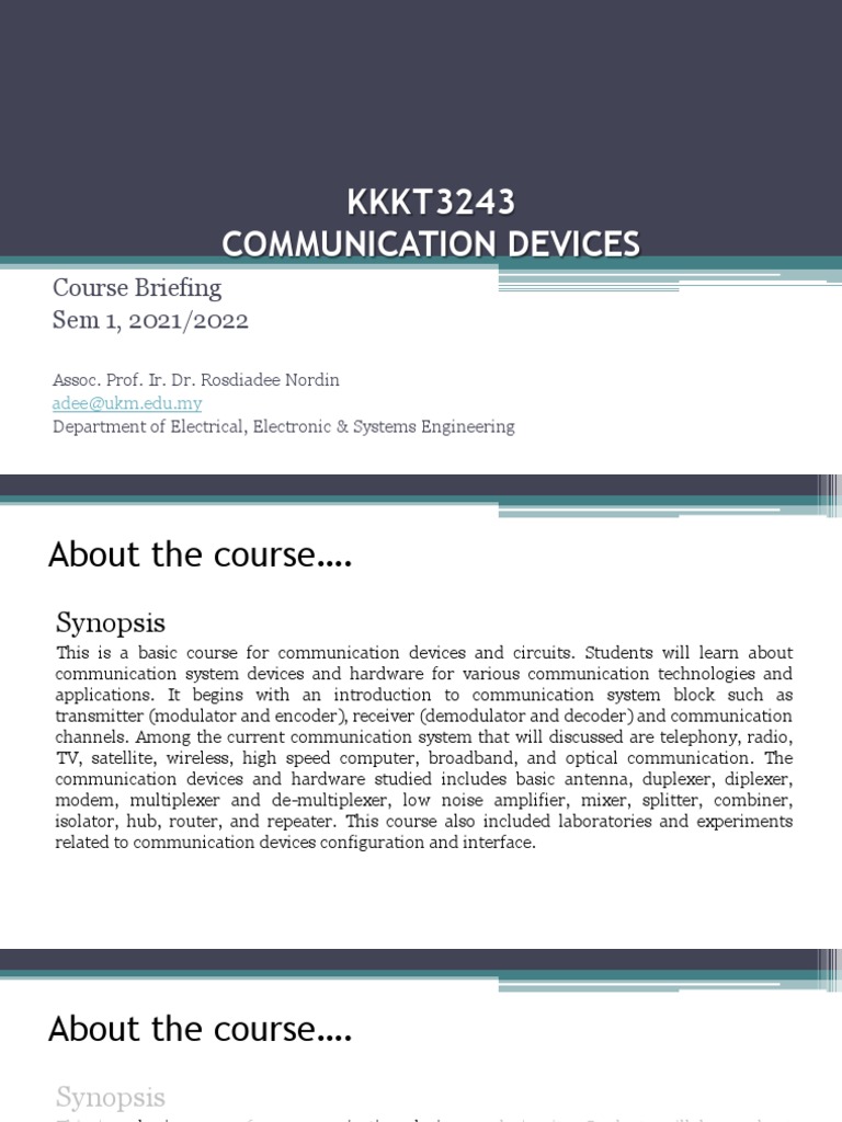 Intro To Communication Devices Pdf Telecommunications