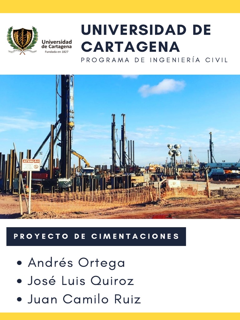 Proyecto Final de Cimentaciones. | PDF | Fundación profunda | Fundación (Ingeniería)