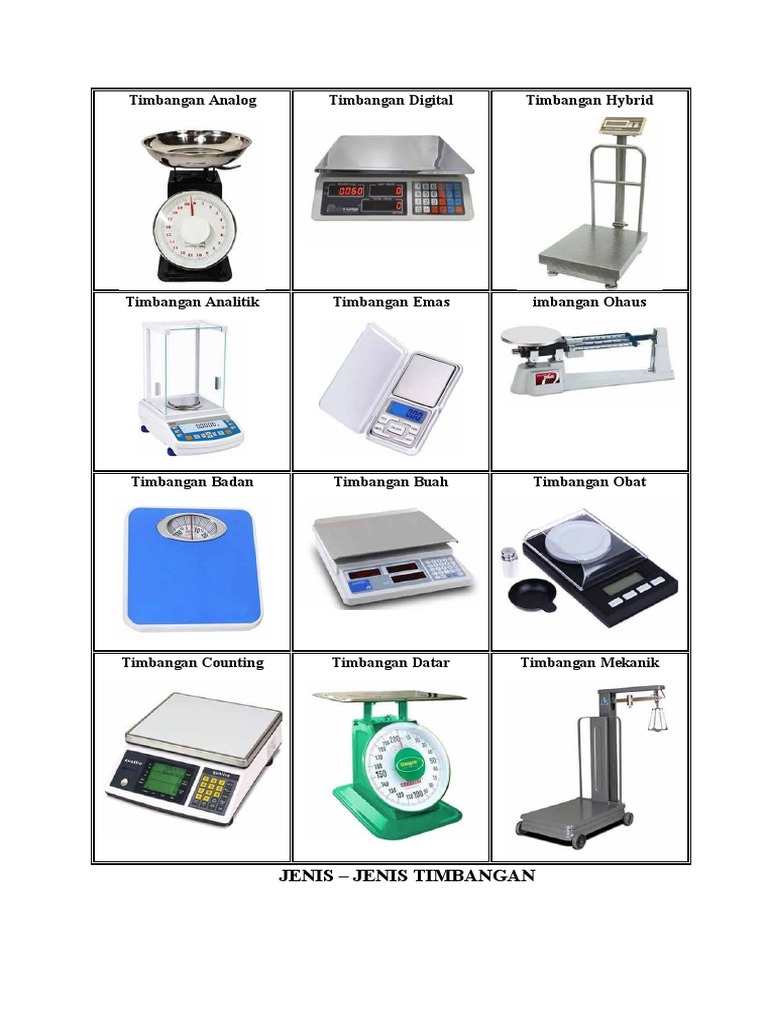 Jenis Jenis Timbangan | PDF