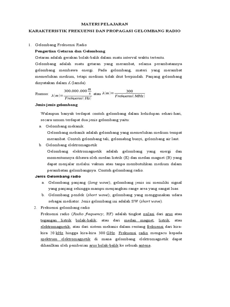Karakteristik dan Propagasi Gelombang Radio | PDF | Sains & Matematika