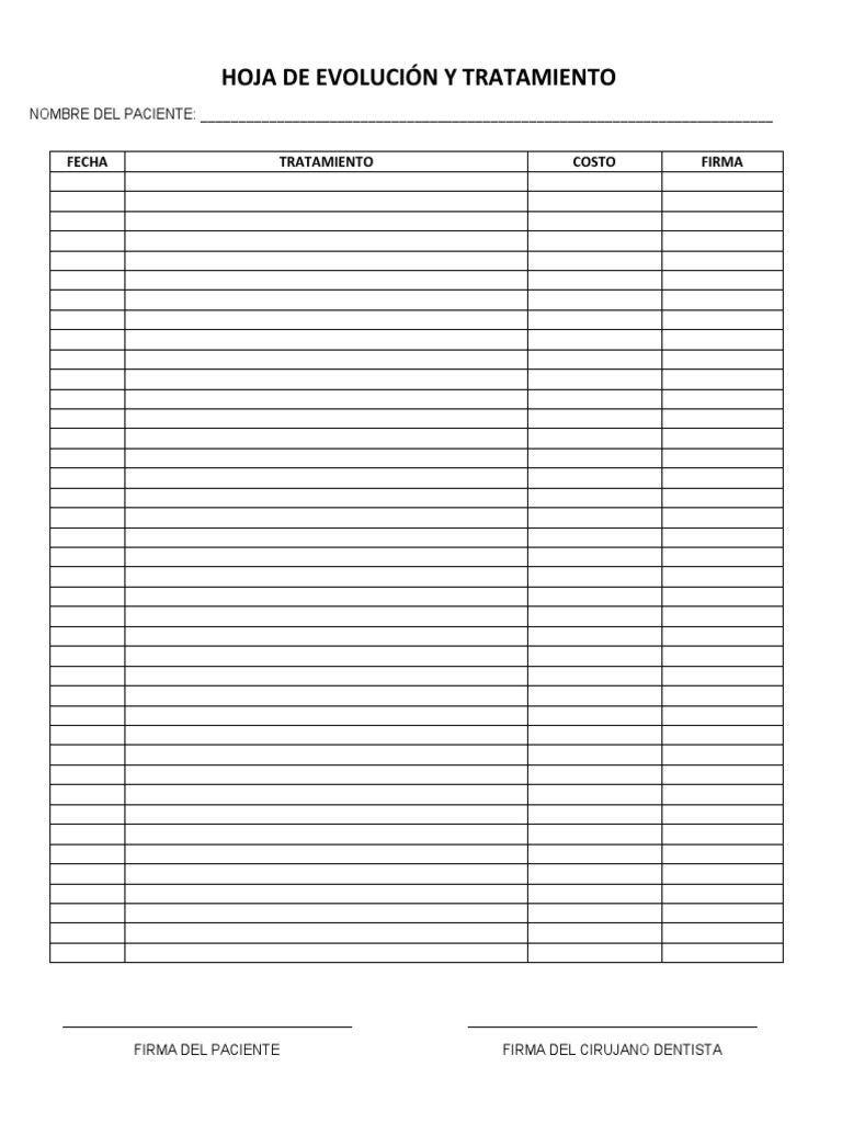 Hoja de Tratamiento | PDF