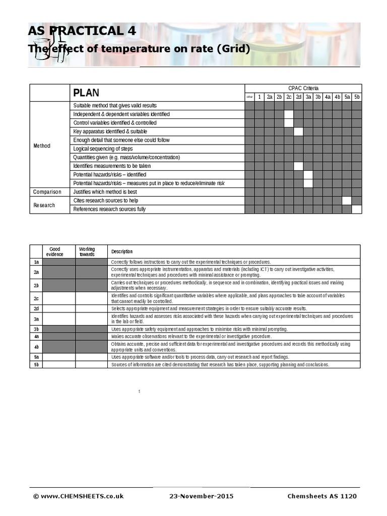 AS Prac 4 - Effect of Temperature On Rate - Grid | PDF | Risk | Design Of Experiments