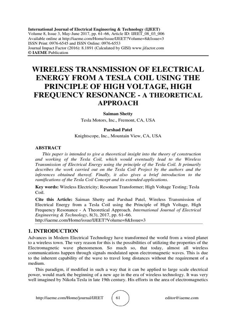 Tesla Coil Project File | PDF | Transformer | Inductor
