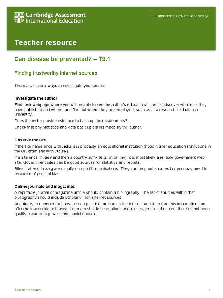 Challenge - Stage 9 - Can disease be prevented - T9.1_tcm143-660720 (1 ...