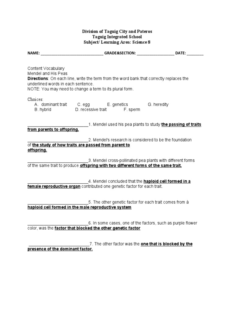Worksheet 3 Mendelian Genetics | PDF
