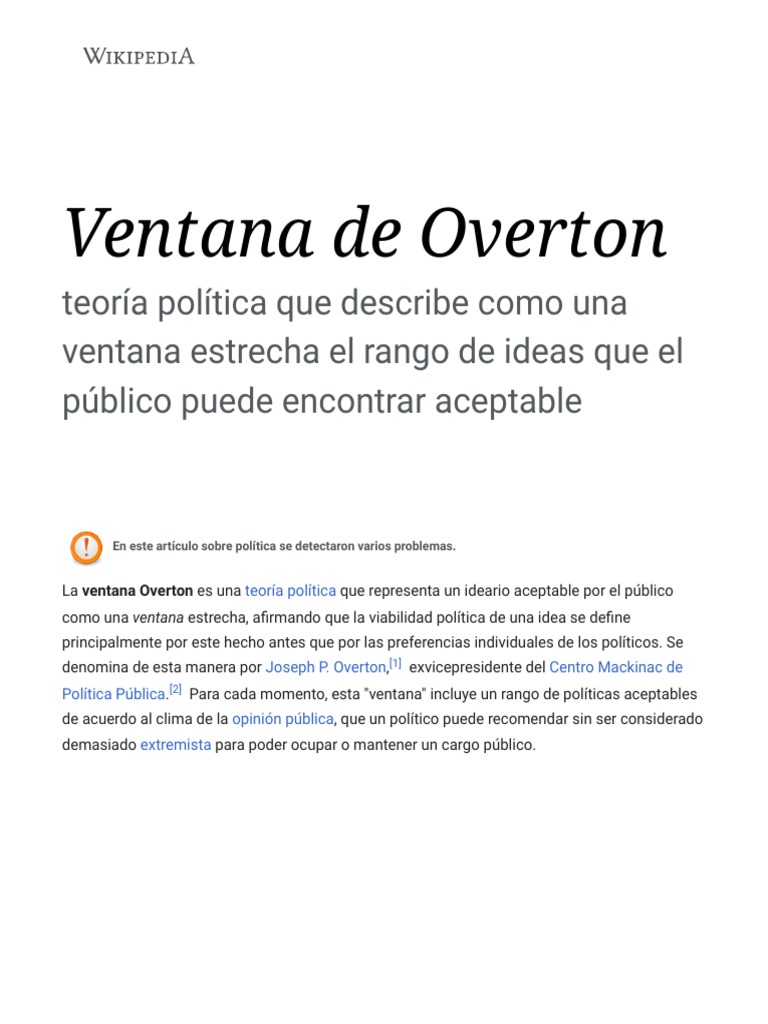 Ventana de Overton - Wikipedia, La Enciclopedia Libre | PDF ...