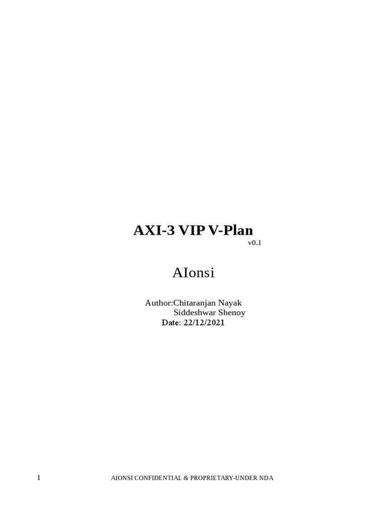 AXI 3 VPlan DOC | PDF | Integer (Computer Science) | Cache (Computing)