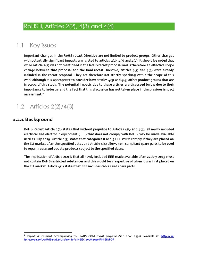 BIO - RoHS - II - IA - Art 2 (2), 4 (3) and 4 (4) - Final II - Clean | PDF | Medical Device ...