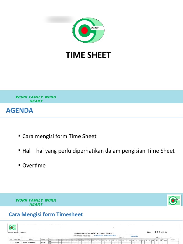 Panduan Pengisian Timesheet | PDF