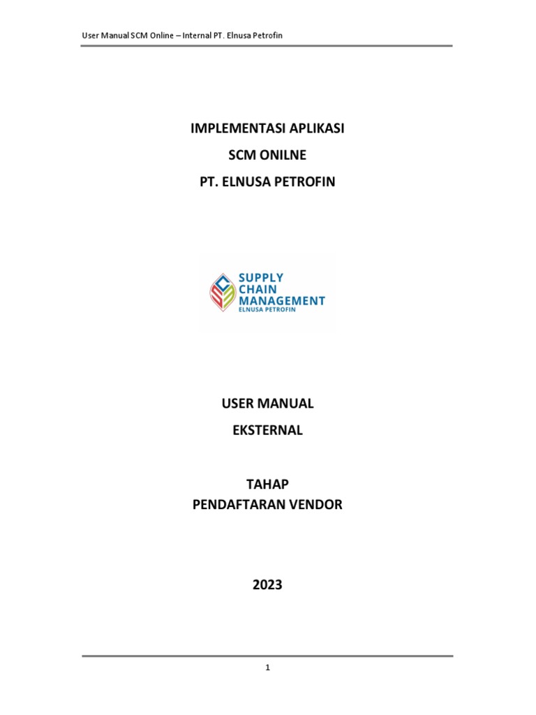 User Manual SCM Online (Tahap Pendaftaran Vendor) Rev.0 | PDF