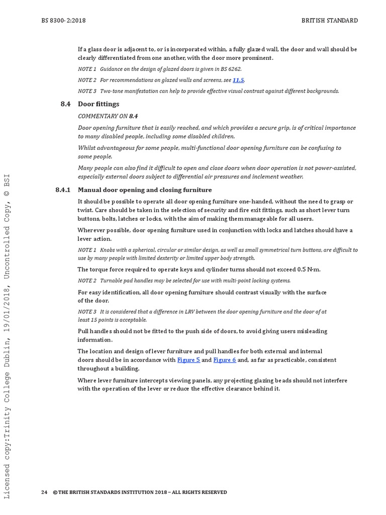 BS 8300-2-2018 Part 2-Ironmongery Guide | Download Free PDF | Door | Wheelchair