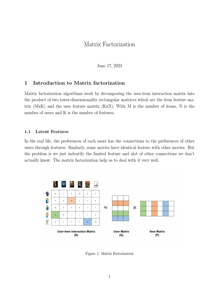 Matrix Factorization-1 | PDF | Matrix (Mathematics) | Linear Algebra