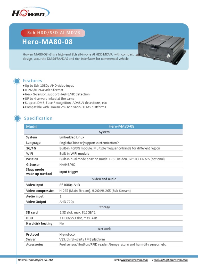 Hero-MA80-08 v3 Datasheet-221020 | PDF | Usb | Hard Disk Drive
