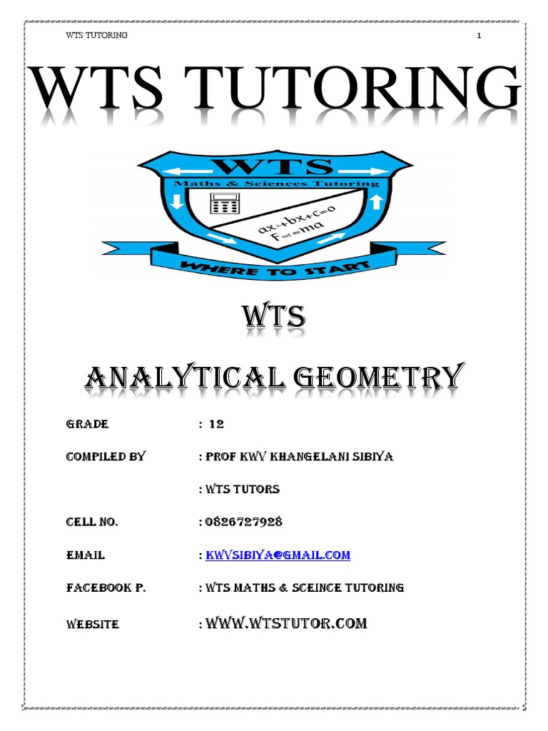 WTS Grade 12 Term 2 Camp | PDF | Circle | Cartesian Coordinate System