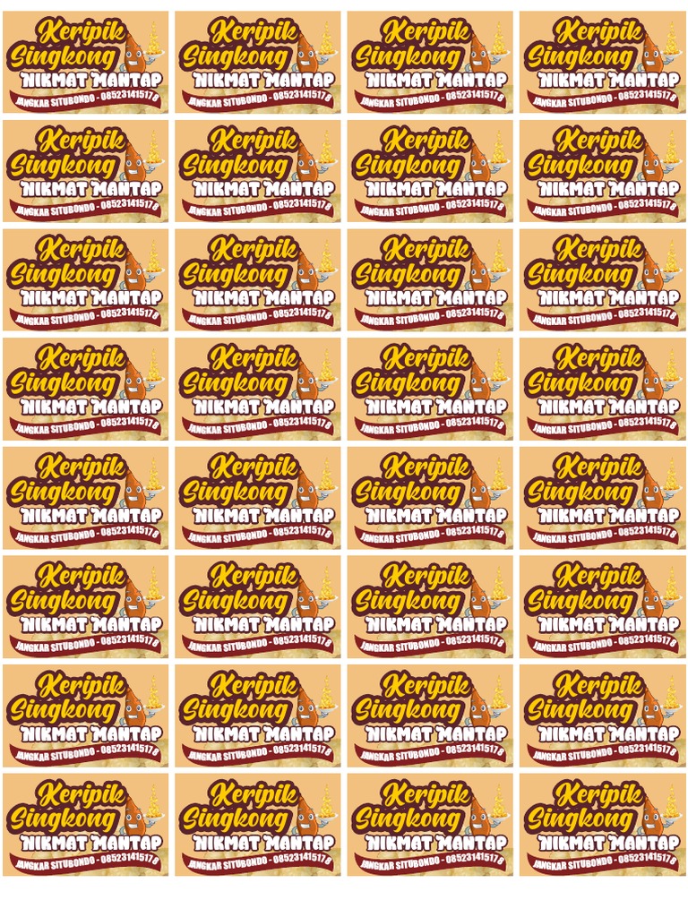 Stiker Kripik Singkong | PDF