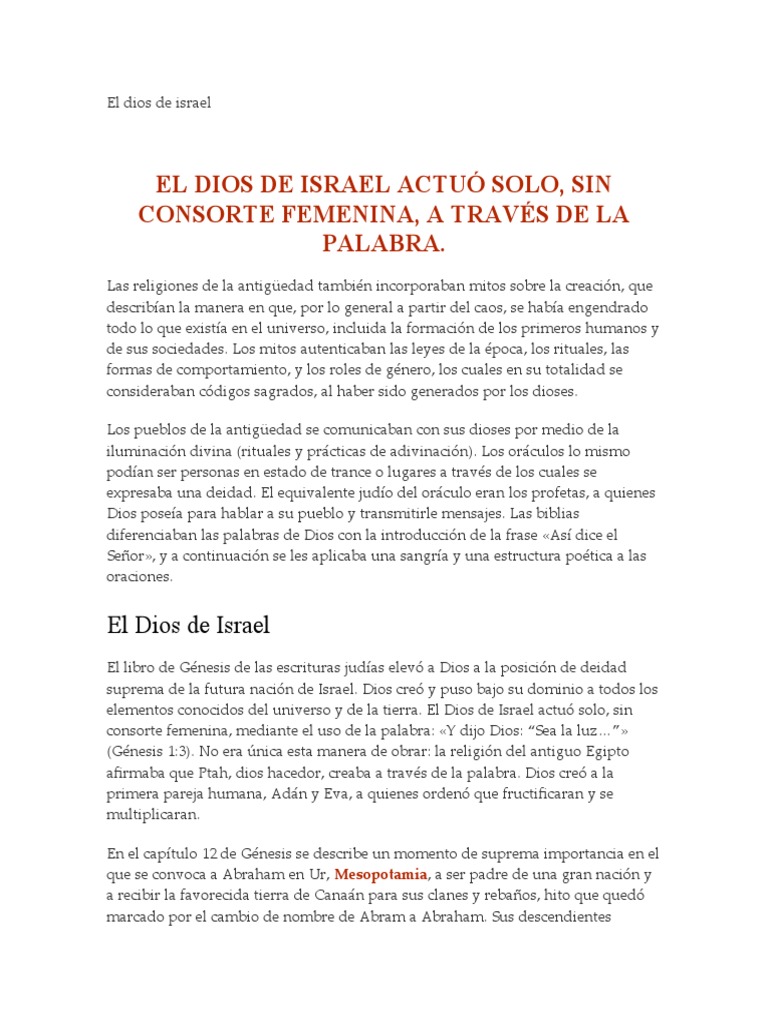 El Dios de Israel y sus Pactos | PDF | Abrahán | Dios