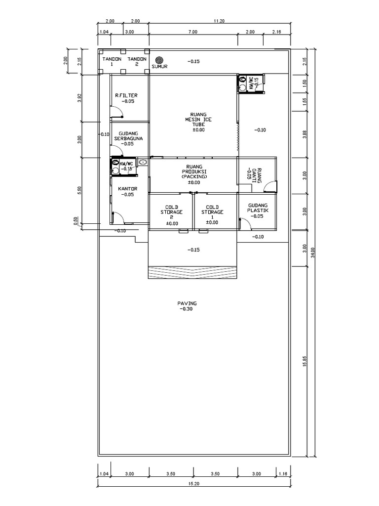 Denah Layout Pabrik Es Balok | PDF