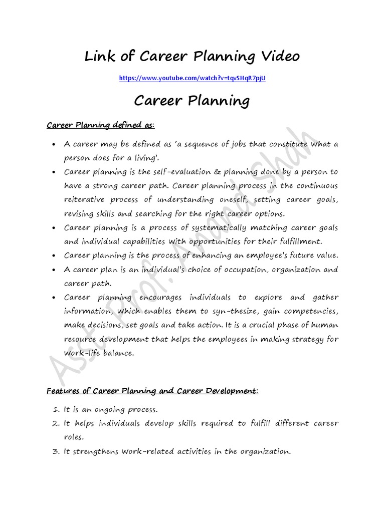 Career Planning | PDF | Goal | Employment