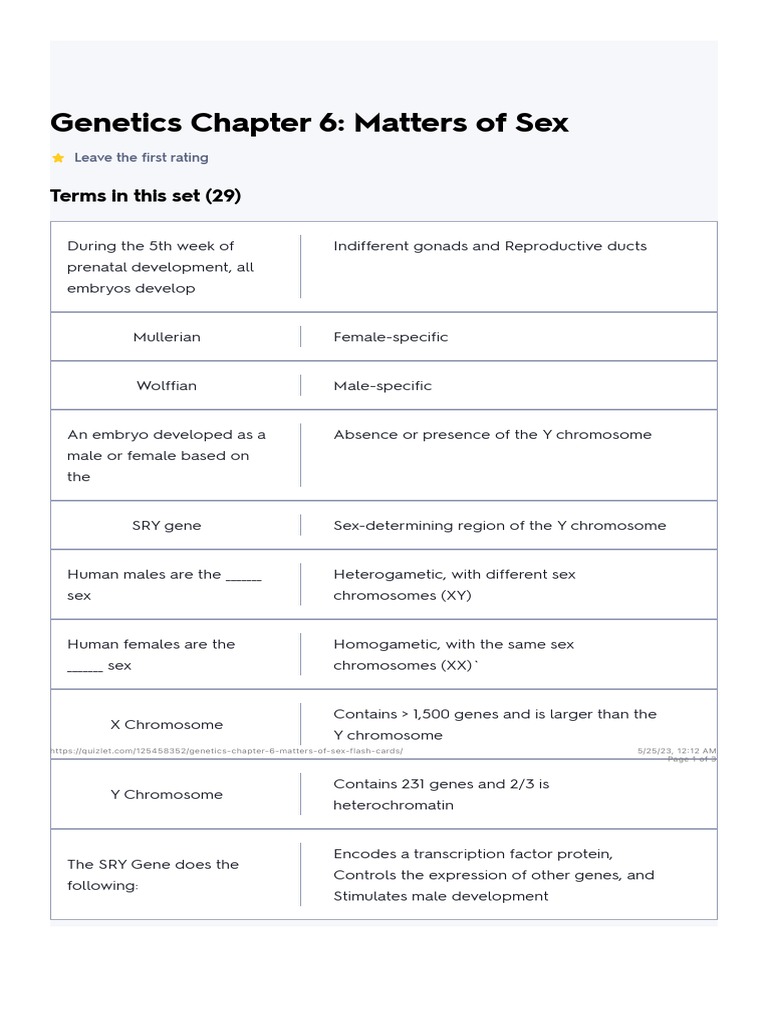 Matters of Sex Long | PDF | Zygosity | Dominance (Genetics)