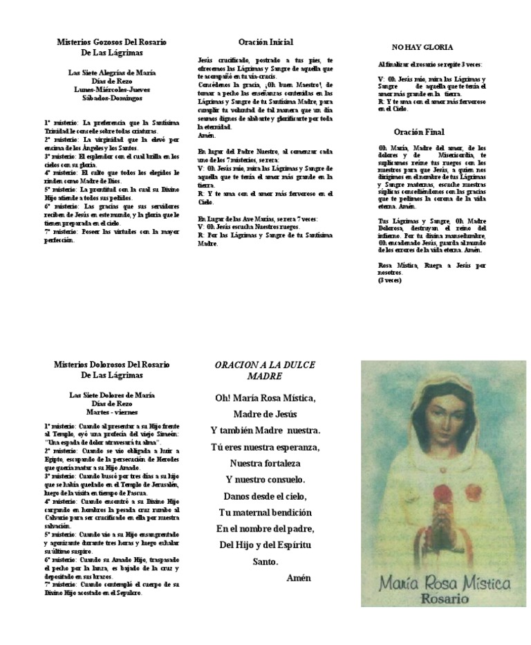 Rosario Rosa Mistica | PDF | María, madre de Jesús | Rosario