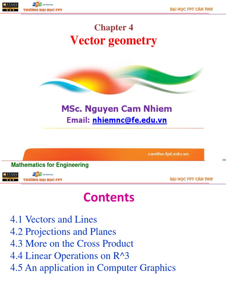 MAE101-ALG-Chapter 4 - Vector Geometry | PDF | Vector Space | Euclidean Vector