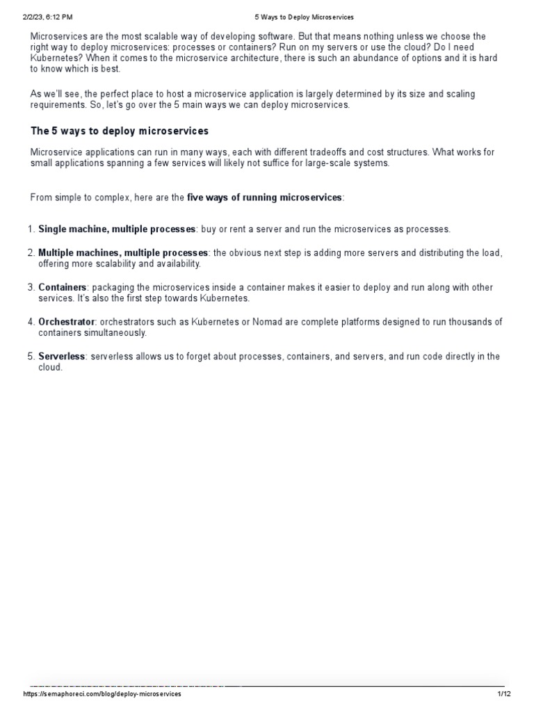 5 Ways To Deploy Microservices | PDF | Cloud Computing | Computer ... 5 Ways To Deploy Microservices | PDF | Cloud Computing | Computer ...