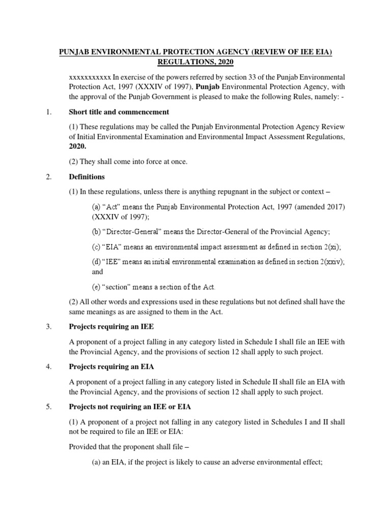 IEE EIA Regulation 2020 - 0 | PDF | Environmental Impact Assessment | Waste