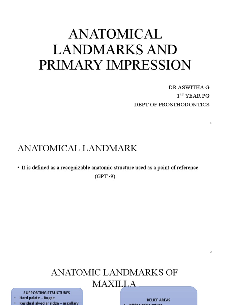 Anatomical Landmarks and Primary Impression | Download Free PDF ...