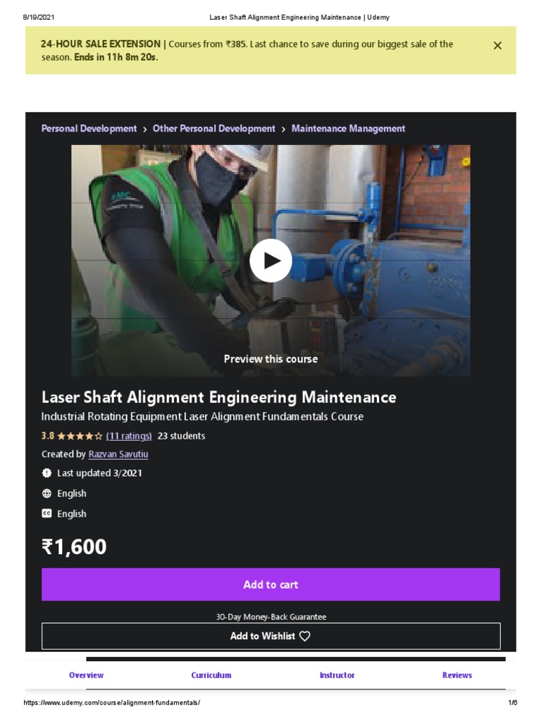 Laser Shaft Alignment Engineering Maintenance _ Udemy | PDF ...