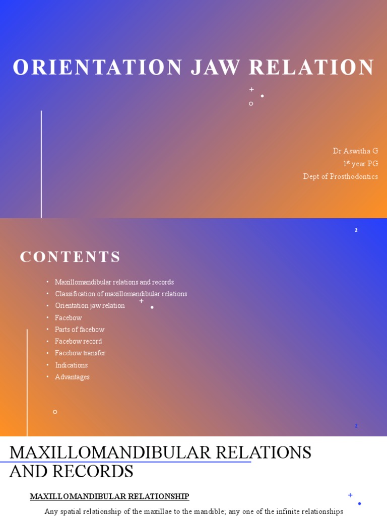 Orientation Jaw Relation | Download Free PDF | Dentistry Branches