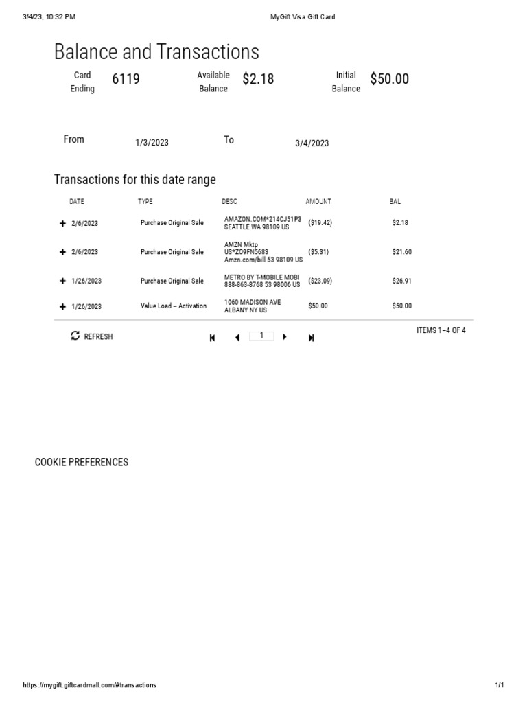 MyGift Visa Gift Card | PDF