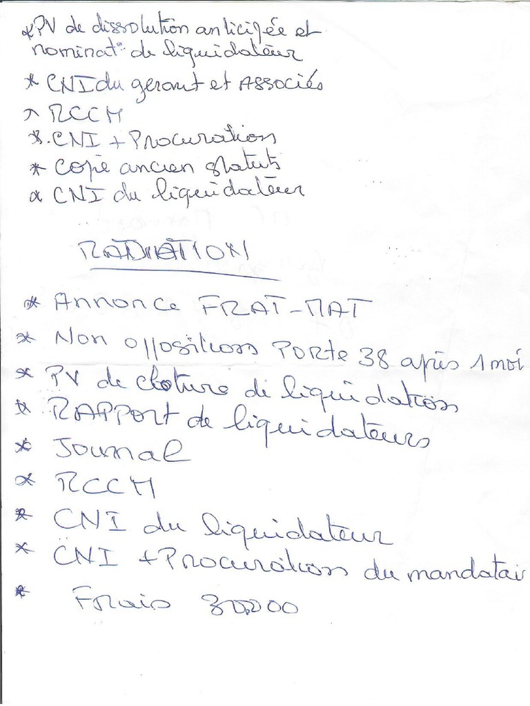 Doc à Fournir Pour La Radiation Du RCCM | PDF
