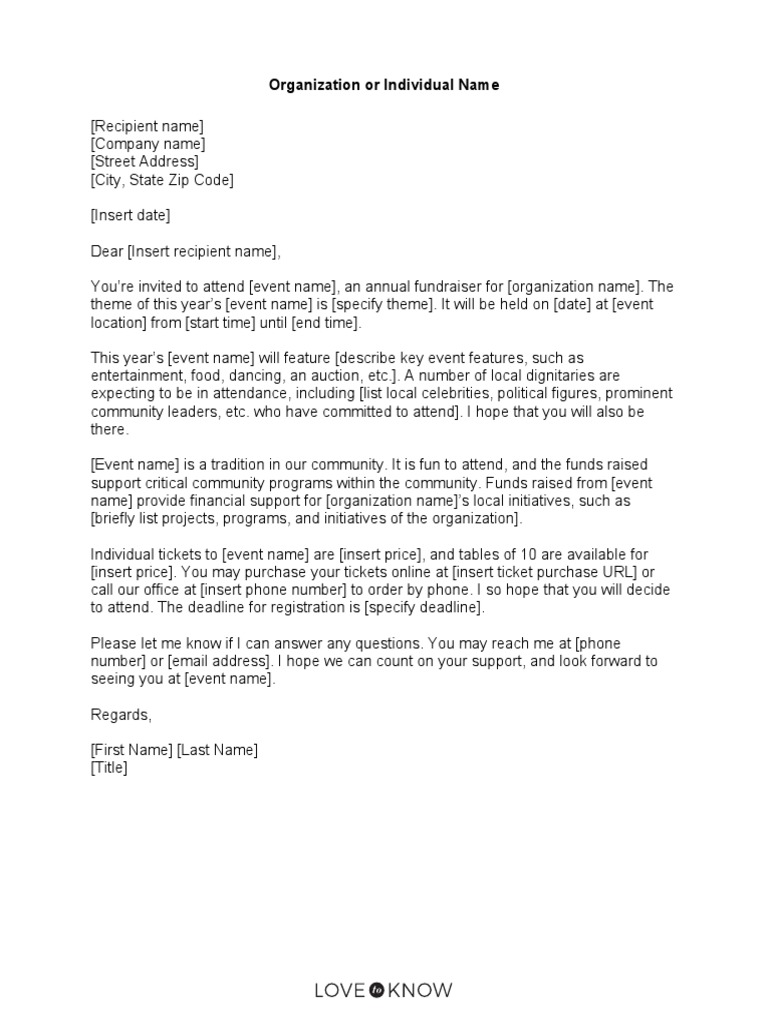 4393 Invitation Letter Charity Event | PDF