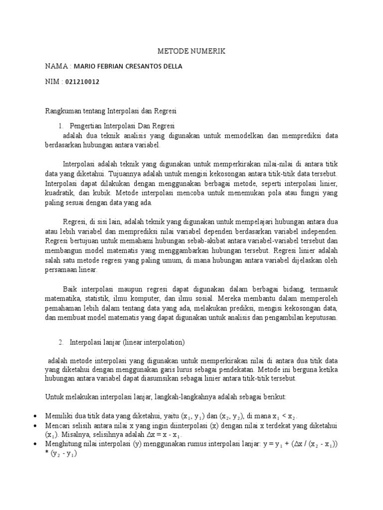 METODE NUMERIK 4 | PDF