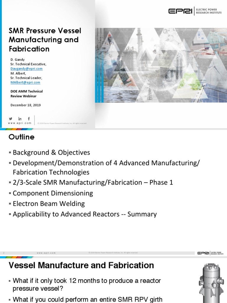 SMR Pressure Vessel Manufacturing and Fabrication | PDF | Energy ...