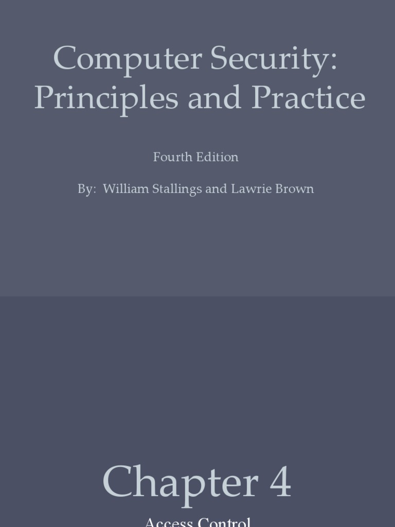 CH04 CompSec4e | PDF | Computer Access Control | Computer File