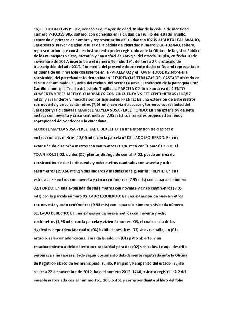 Documento Compra Venta Golfredo y Angel | PDF | Ley de bienes inmuebles