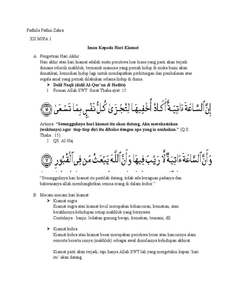Beriman Kepada Hari Akhir | PDF Beriman Kepada Hari Akhir | PDF
