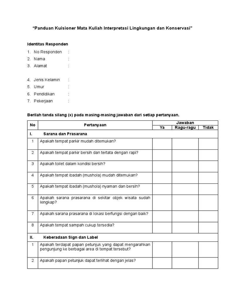 Kuisioner Interpretasi | PDF