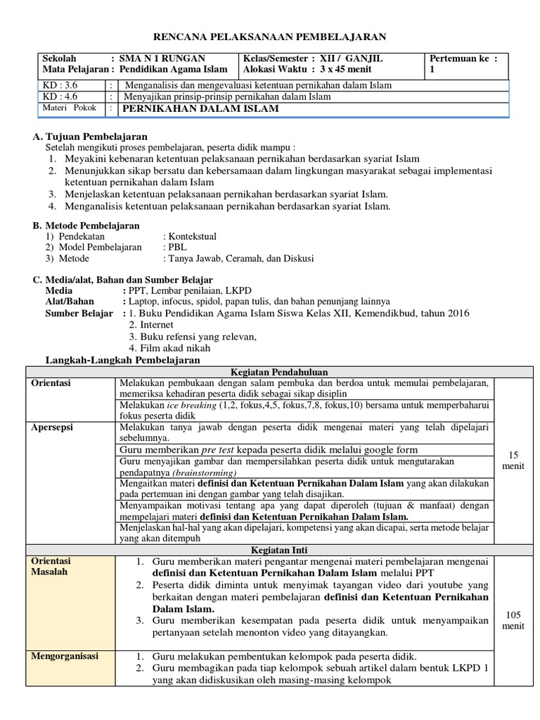 RPP PERNIKAHAN NEW-1 - Compressed | PDF
