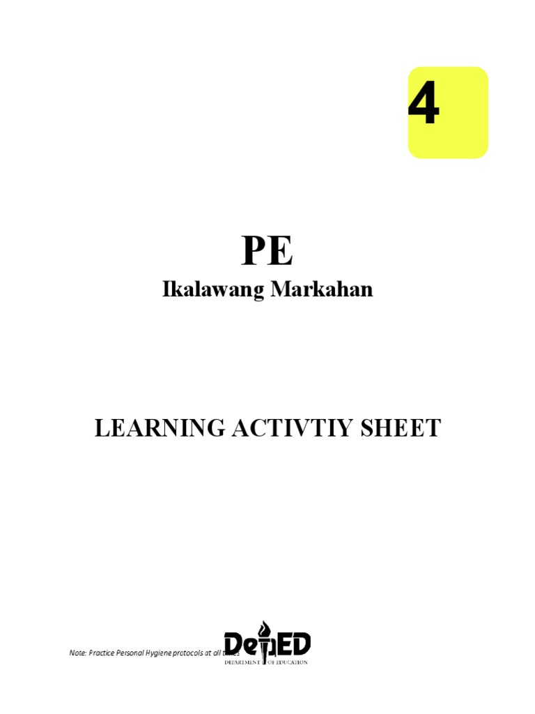 Grade 4 Q2 PE LAS | PDF | Philippines