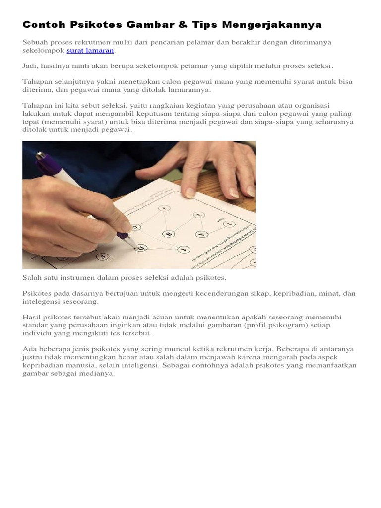Contoh Psikotes Gambar | PDF