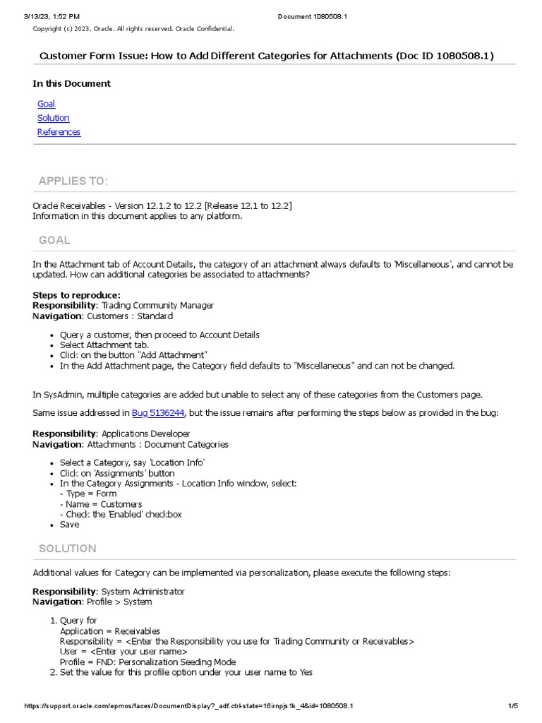 Adding Category On Attachments With Personalization Pdf Computer