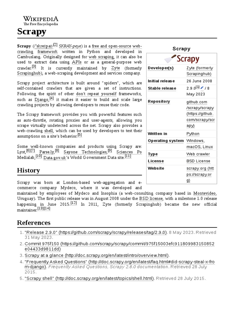 Scrapy | PDF | Software | Computer Programming