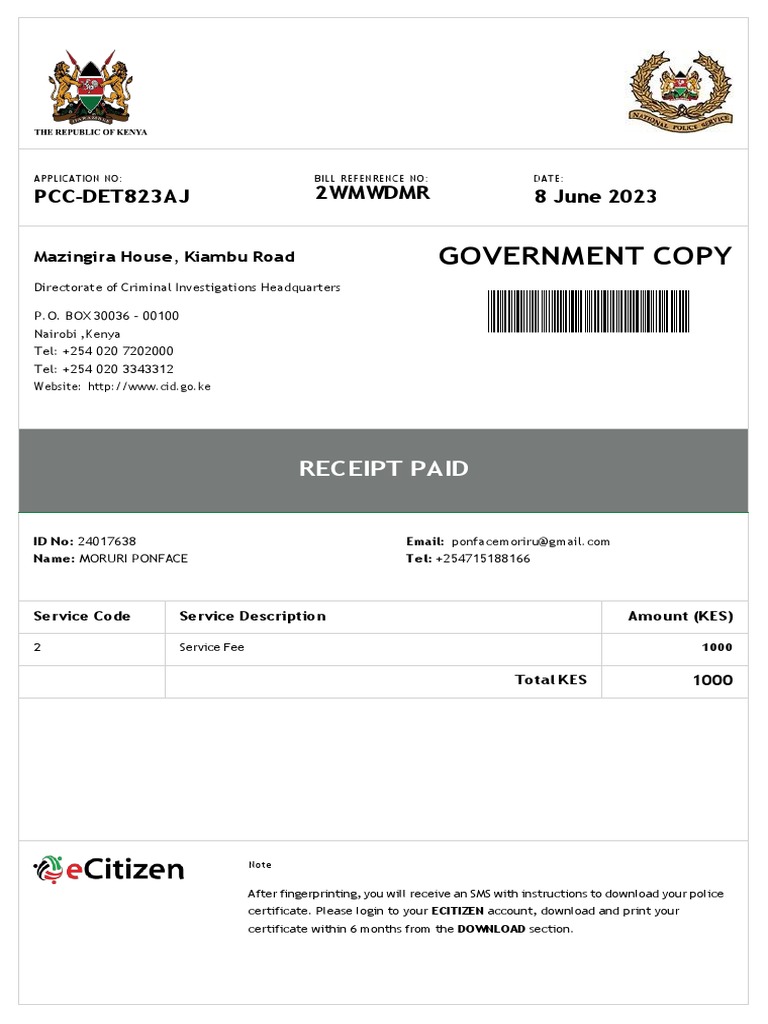 Pcc-Det823aj-Dci Receipt | PDF | Service Industries