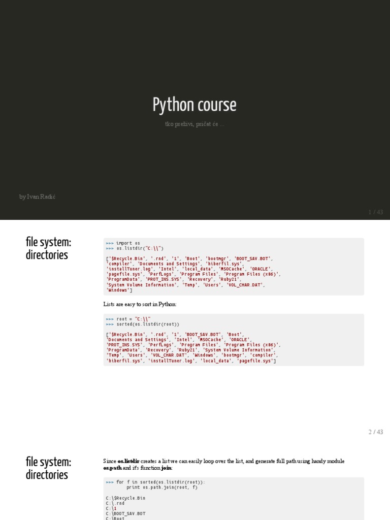 Python Course | Download Free PDF | Computer File | Data Management
