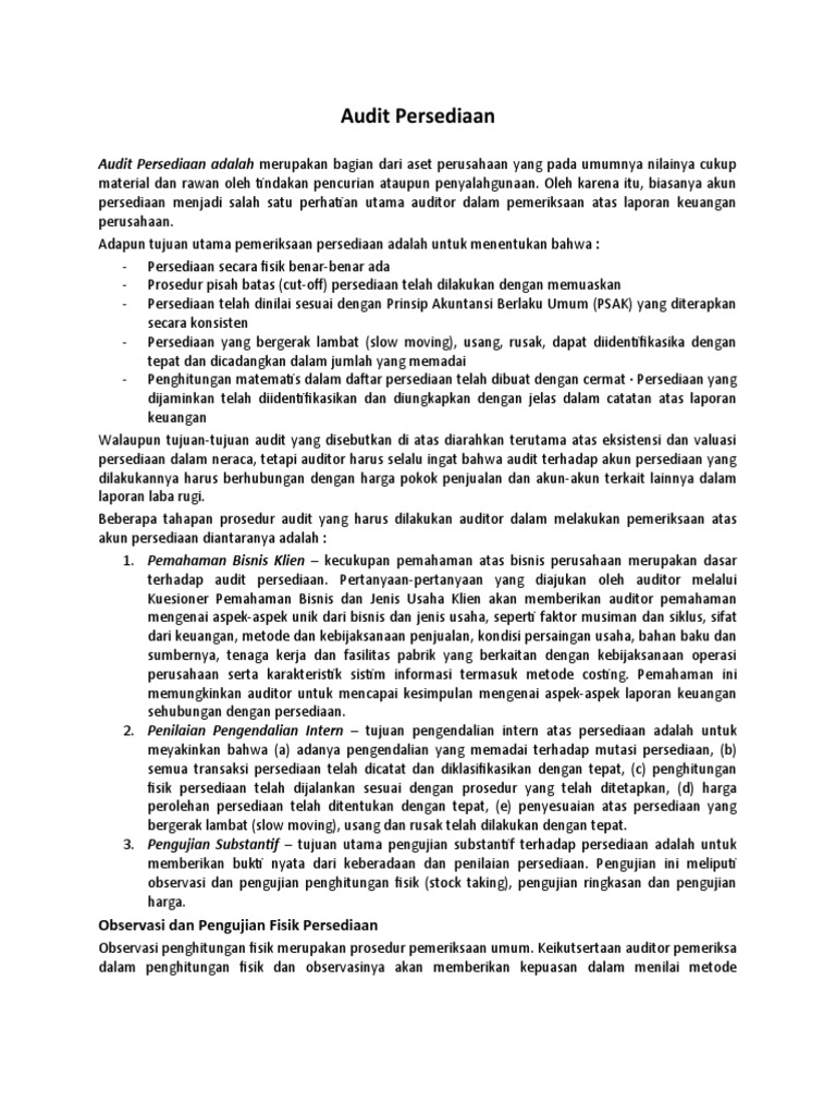 Audit Persediaan | PDF