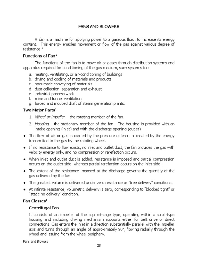 Fans and Blowers | PDF | Pressure | Gases