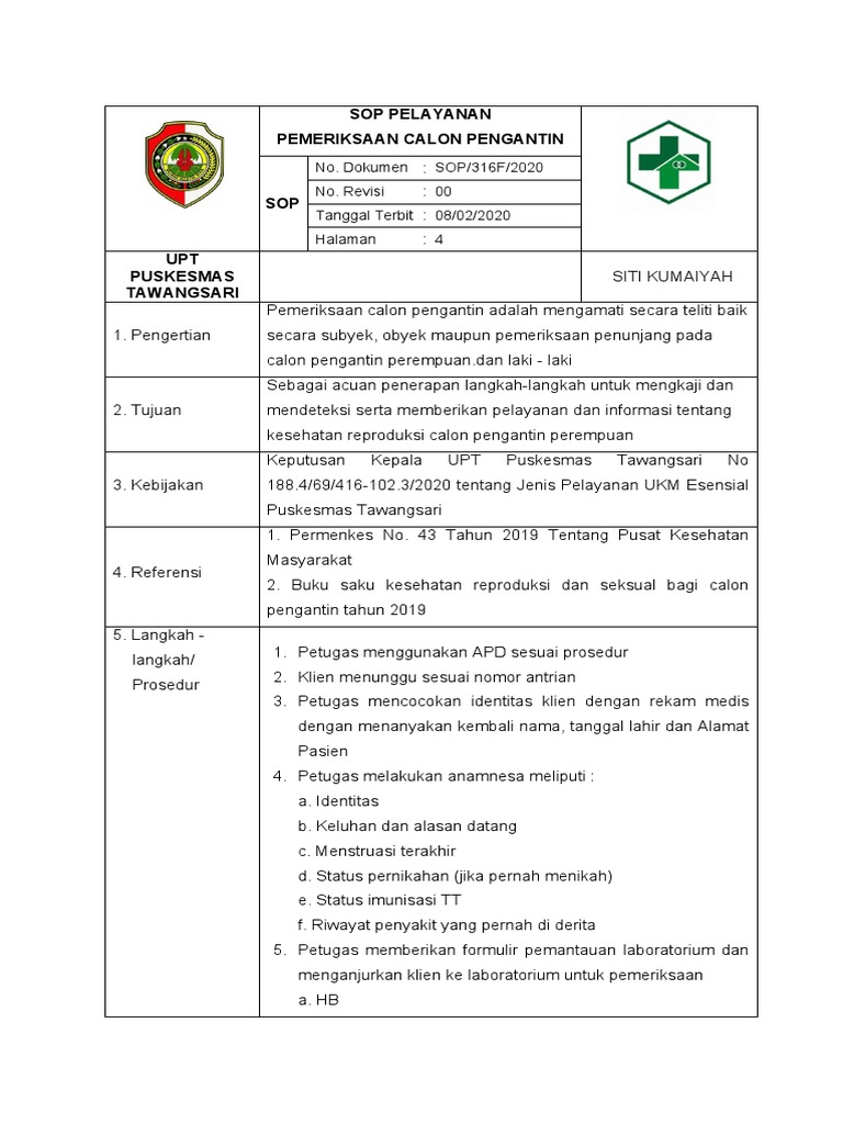 KERANGKA SOP CATIN | PDF
