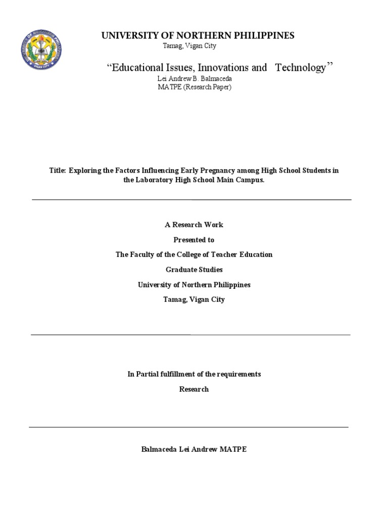 Research Paper | PDF | Teenage Pregnancy | Qualitative Research